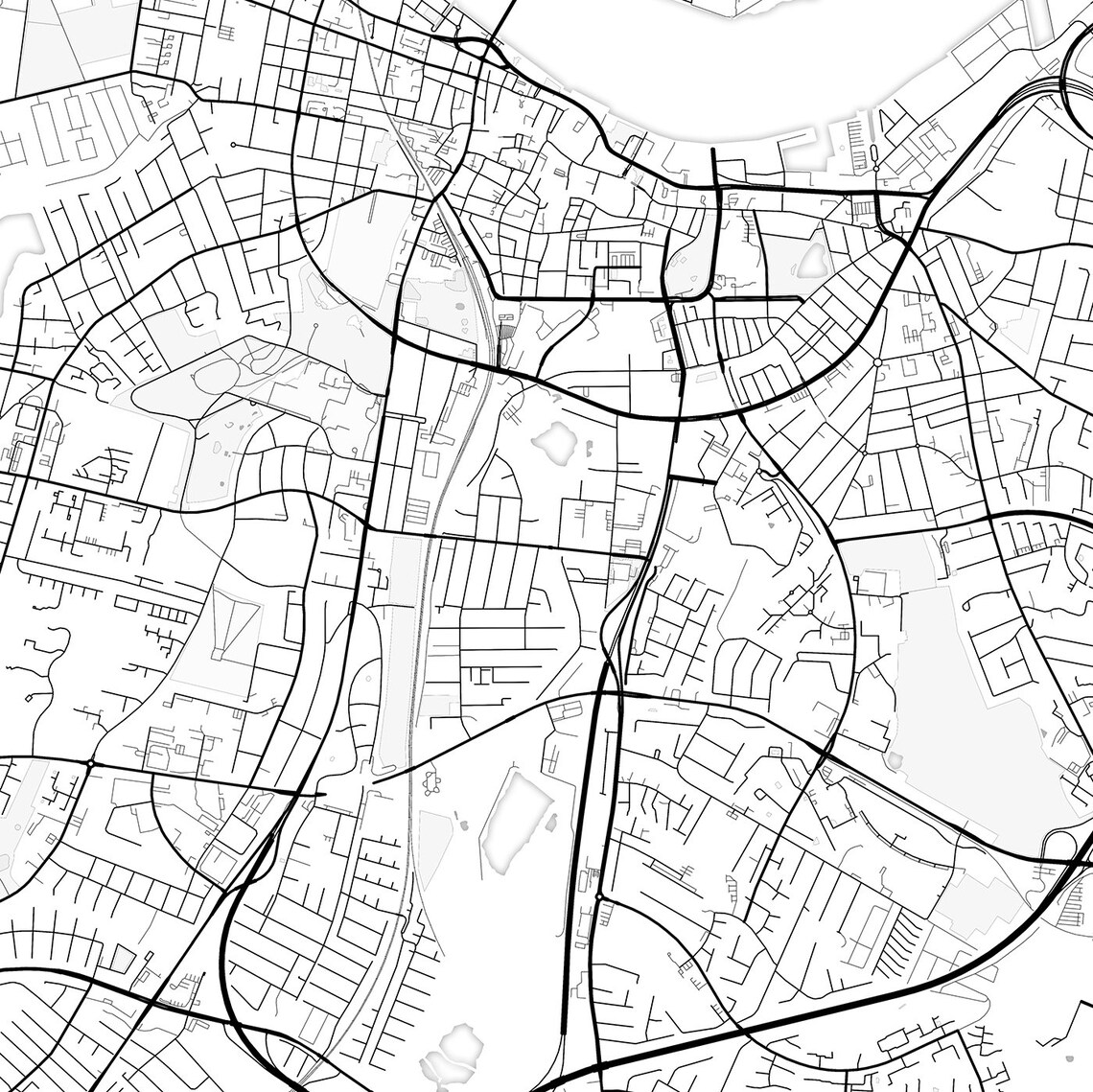 Aalborg Map Print Aalborg Map Download City Map Aalborg | Etsy