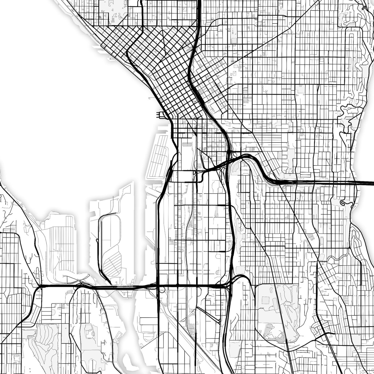 Seattle Map Print, Seattle Map Download, City Map Seattle, Seattle ...