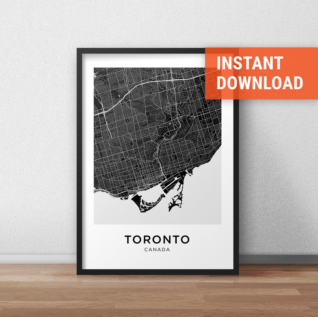 Toronto Map Print Toronto Map Download City Map Toronto - Etsy