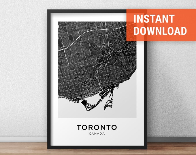 Toronto Map Print, Toronto Map Download, City Map Toronto, Toronto ...