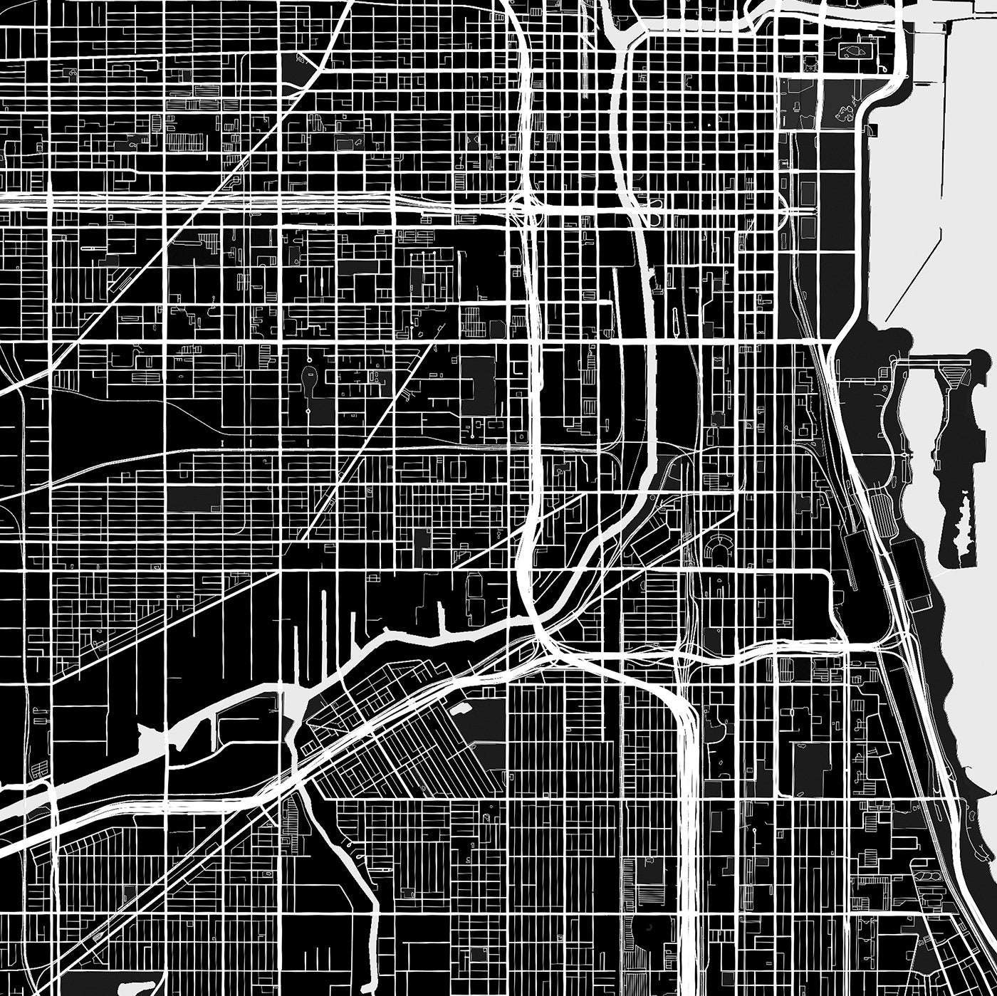 Chicago Map Print, Chicago Map Download, City Map Chicago, Chicago ...