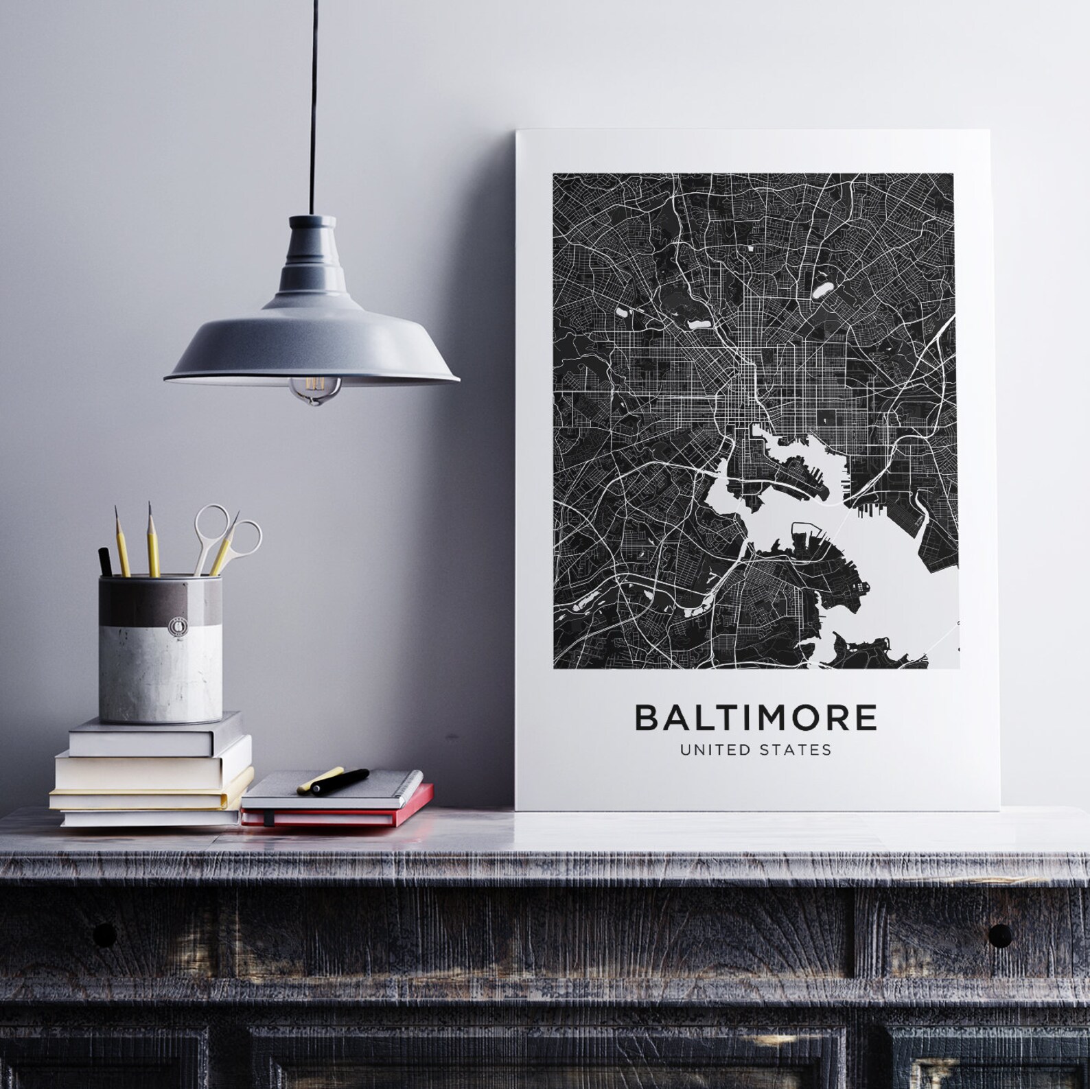 Baltimore Map Print, Baltimore Map Download, City Map Baltimore ...