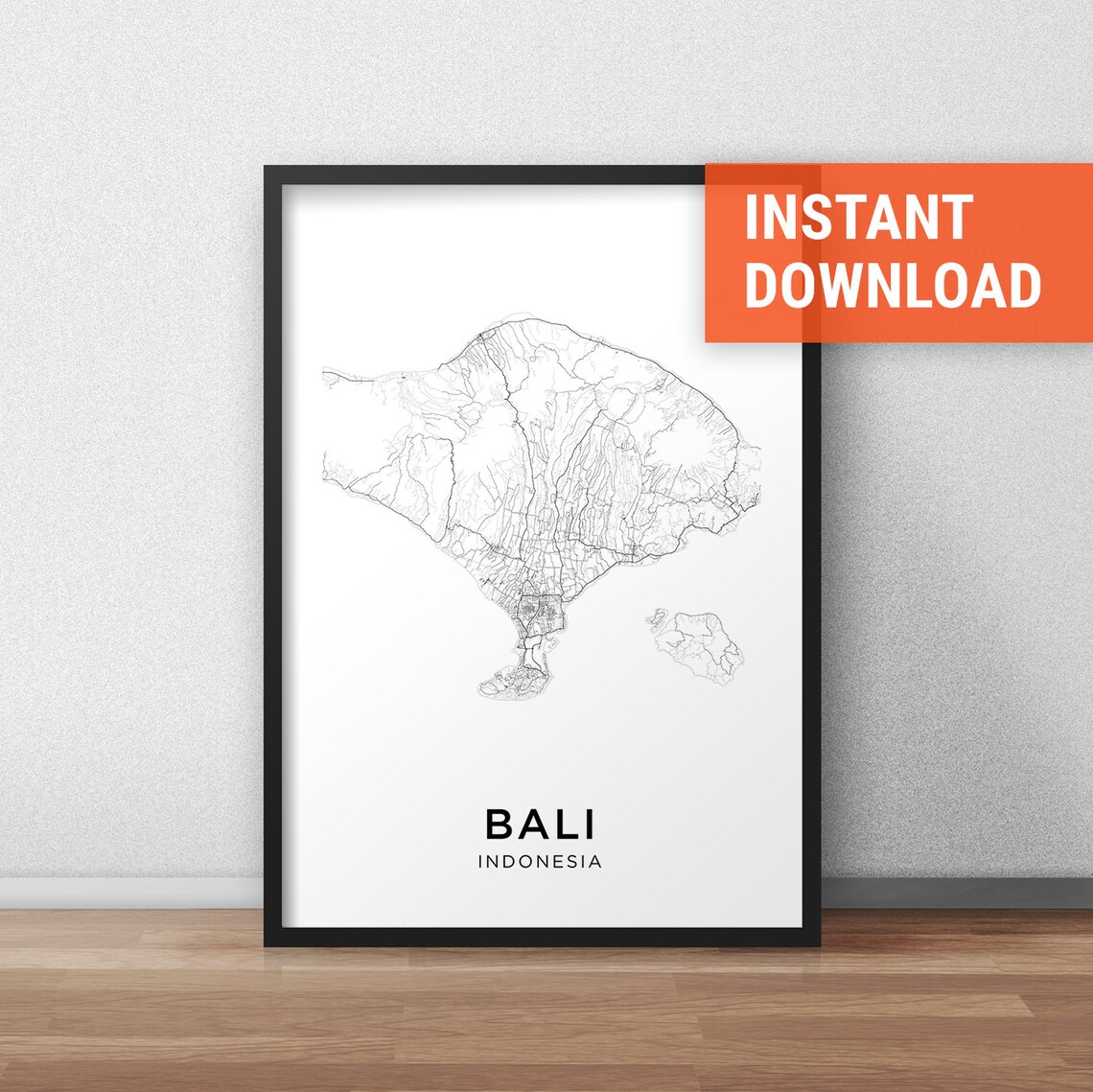 Bali Map Print Bali Map Download City Map Bali Bali Street - Etsy