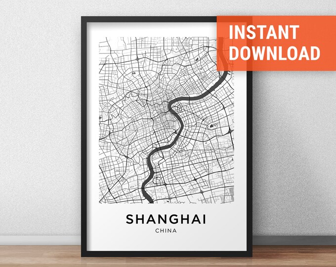 Shanghai Map Print, Shanghai Map Download, City Map Shanghai, Shanghai ...