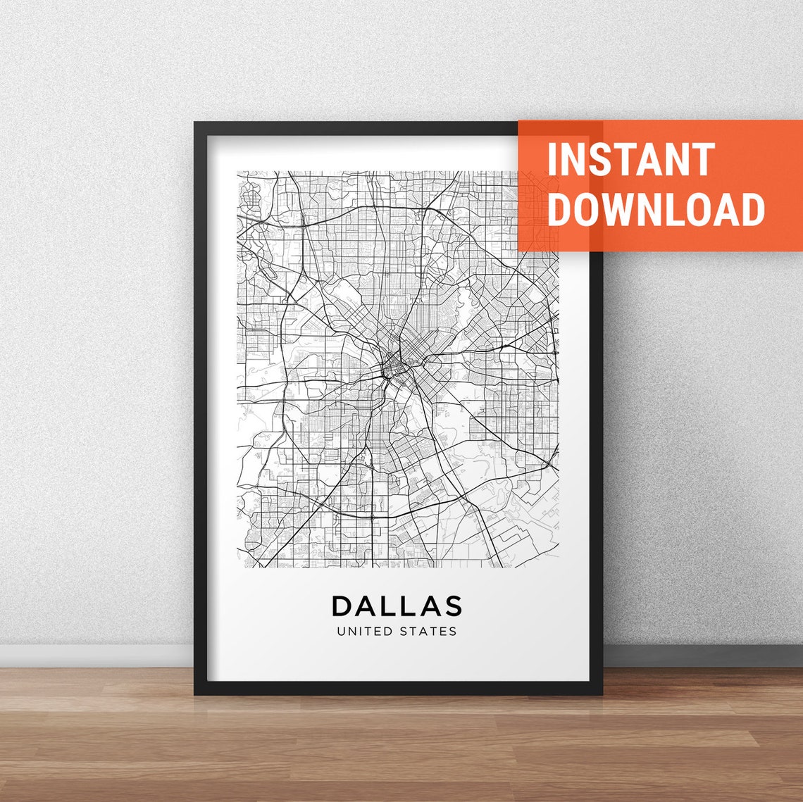 Dallas Map Print Dallas Map Download City Map Dallas Dallas - Etsy