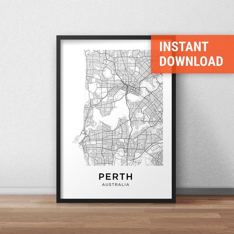 Perth Map Print, Perth Map Download, City Map Perth, Perth Street Map ...
