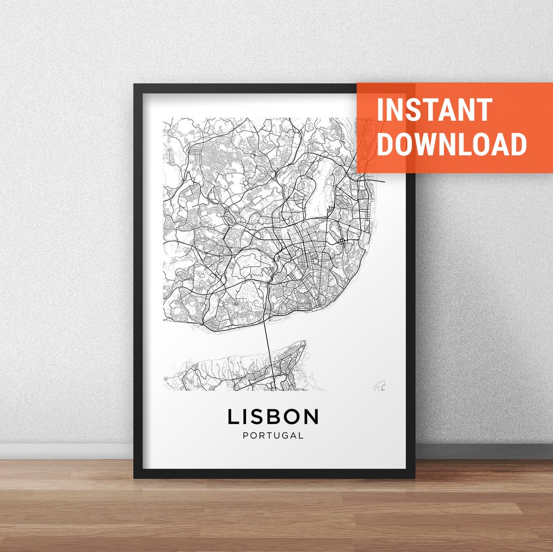Lisbon Map Print Lisbon Map Download City Map Lisbon Lisbon - Etsy