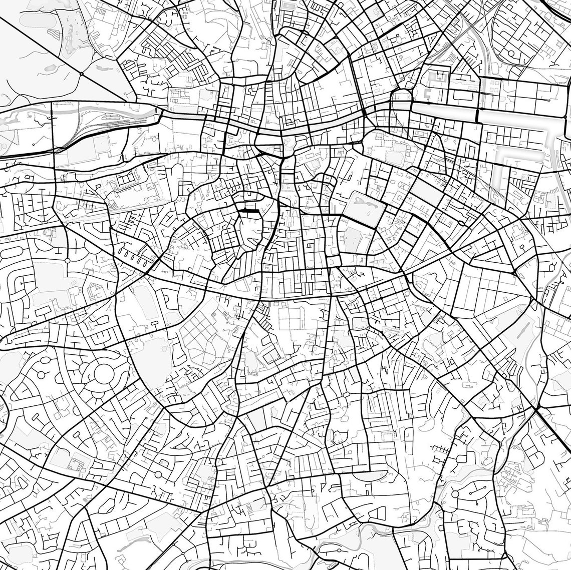 Dublin Map Print, Dublin Map Download, City Map Dublin, Dublin Street ...