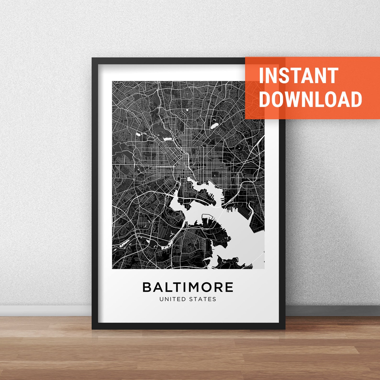 Baltimore Map Print, Baltimore Map Download, City Map Baltimore ...