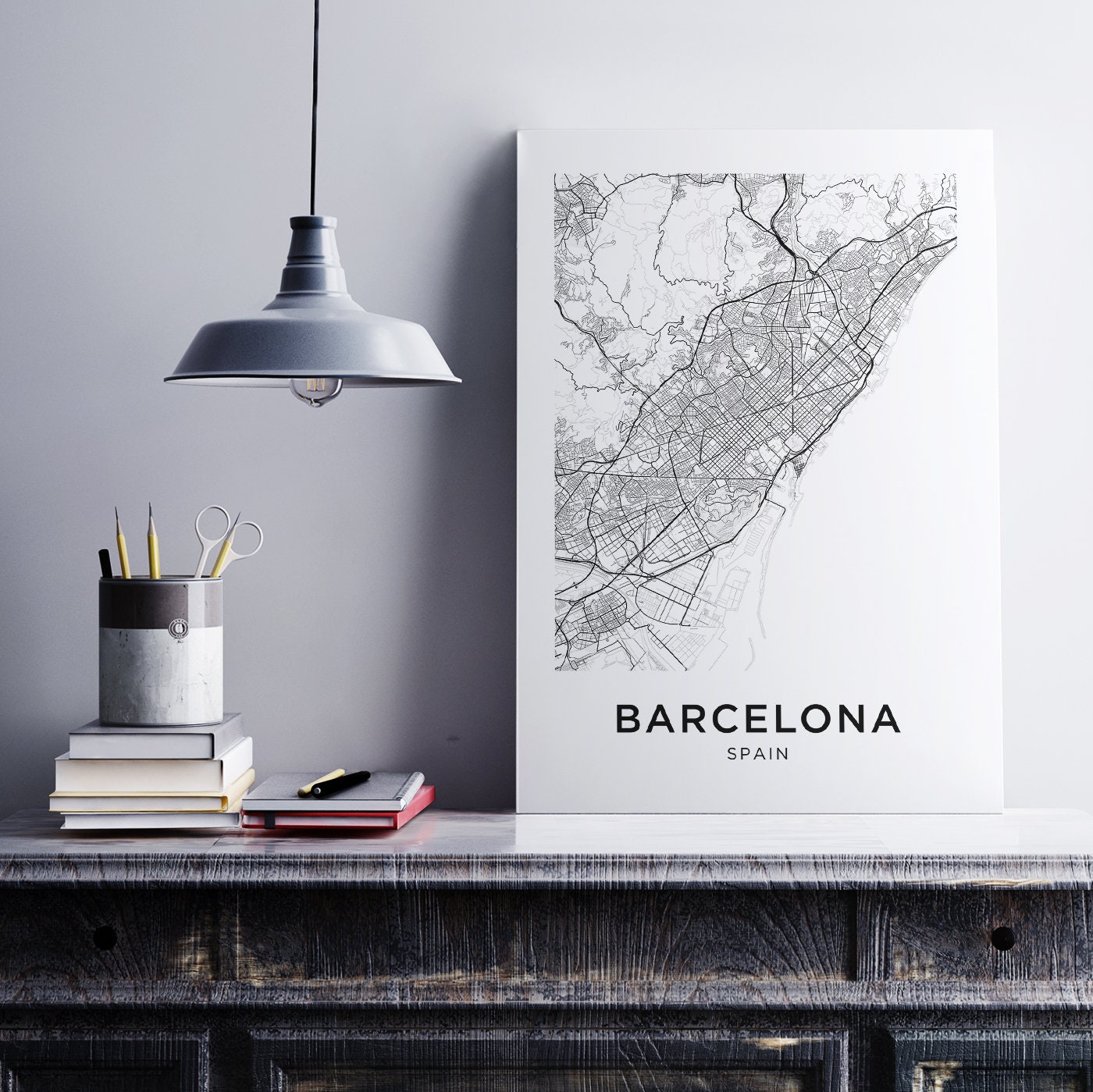 Barcelona Map Print Barcelona Map Download City Map - Etsy