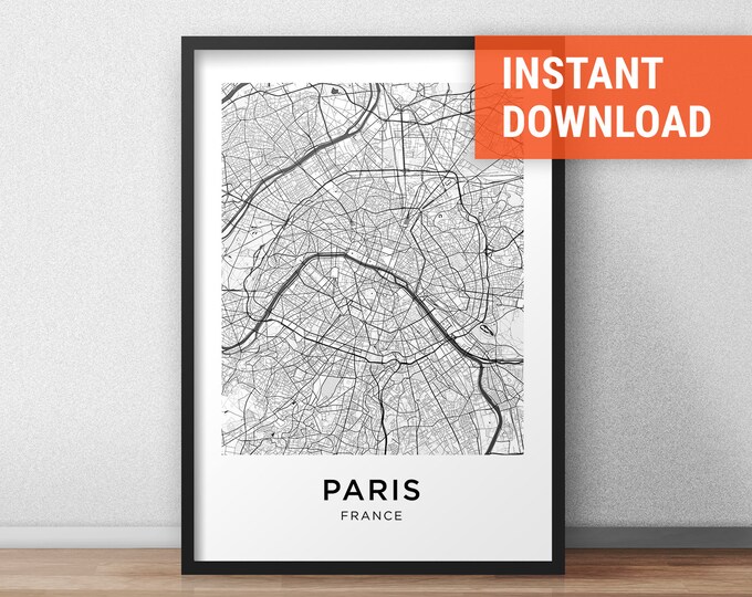 Paris Map Print, Paris Map Download, City Map Paris, Paris Street Map ...