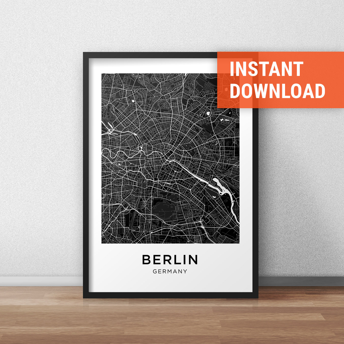 Berlin Map Print Printable Berlin Map Berlin City Map - Etsy