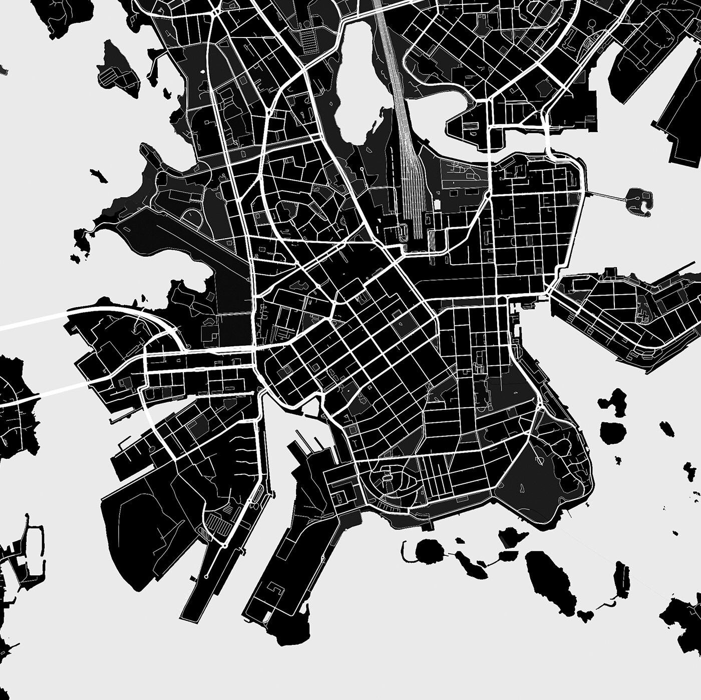 Helsinki Map Print Helsinki Map Download City Map Helsinki - Etsy