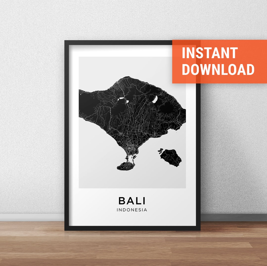 Bali Map Print, Bali Map Download, City Map Bali, Bali Street Map, Bali ...