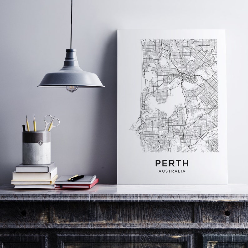 Perth Map Print, Perth Map Download, City Map Perth, Perth Street Map ...