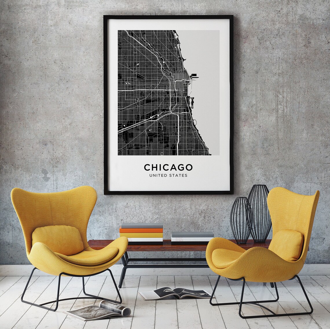 Chicago Map Print, Chicago Map Download, City Map Chicago, Chicago ...