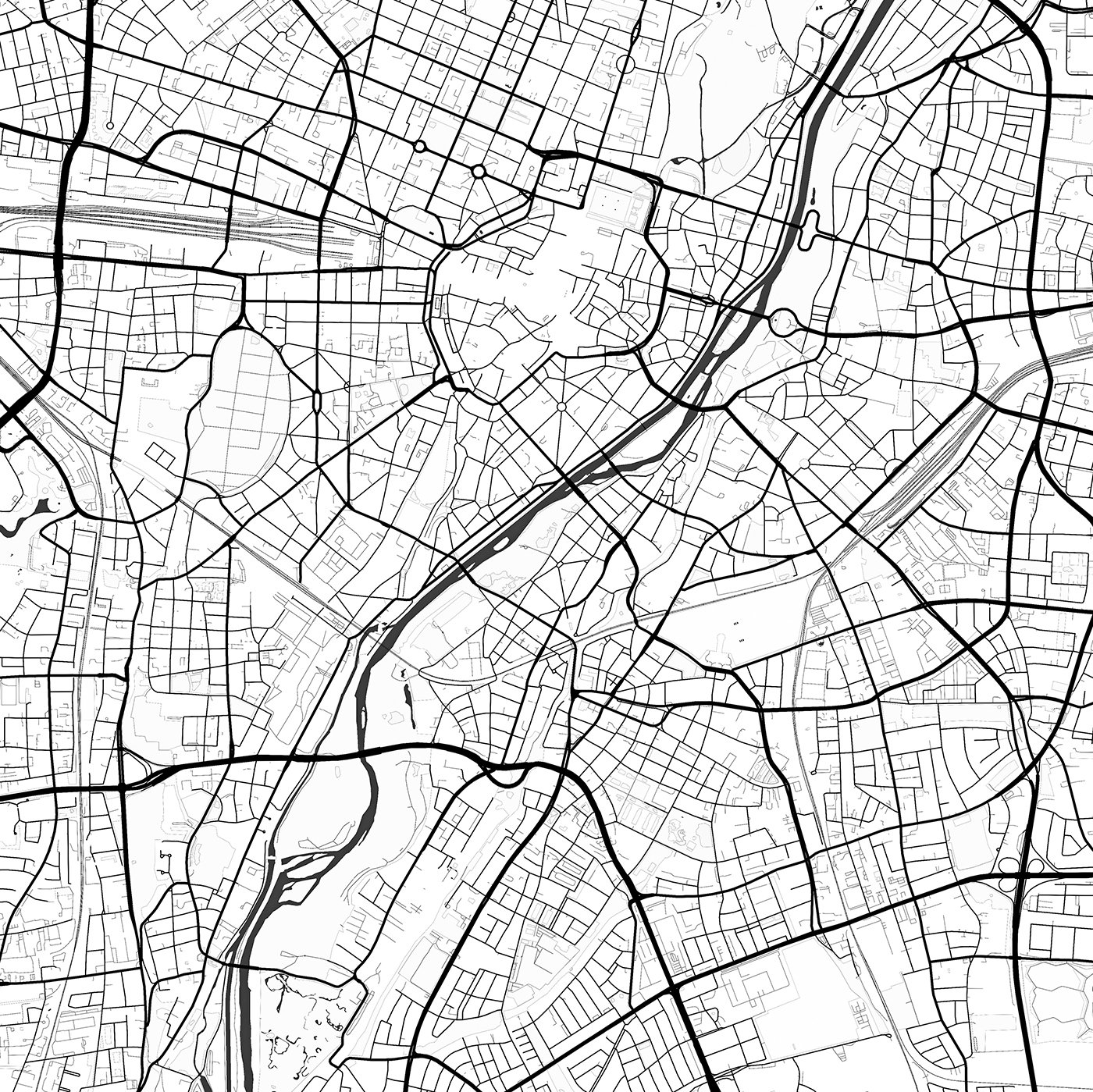 Munich Map Print Munich Map Download City Map Munich Munich - Etsy