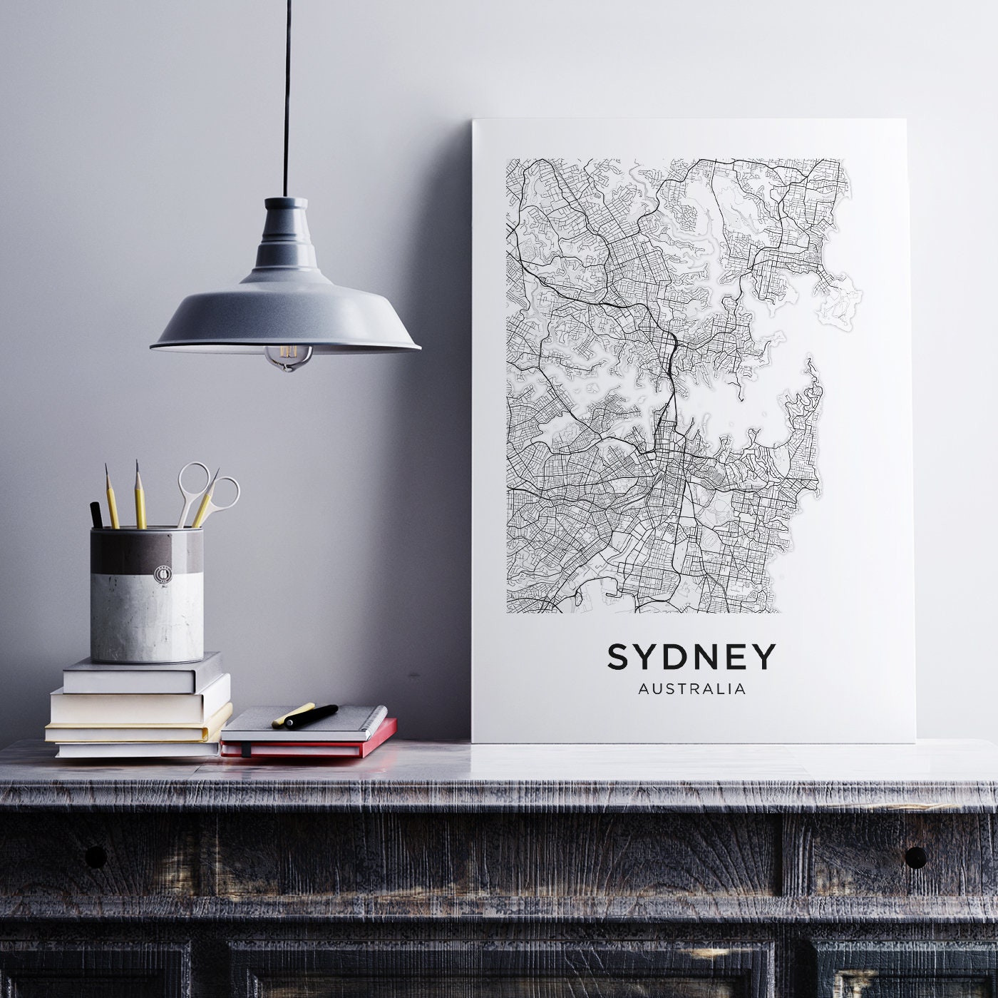 Sydney Map Print, Sydney Map Download, City Map Sydney, Sydney Street ...