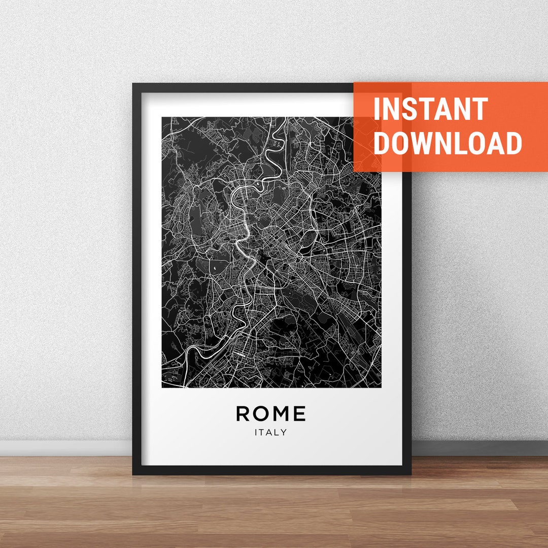 Rome Map Print, Rome Map Download, City Map Rome, Rome Street Map, Rome ...