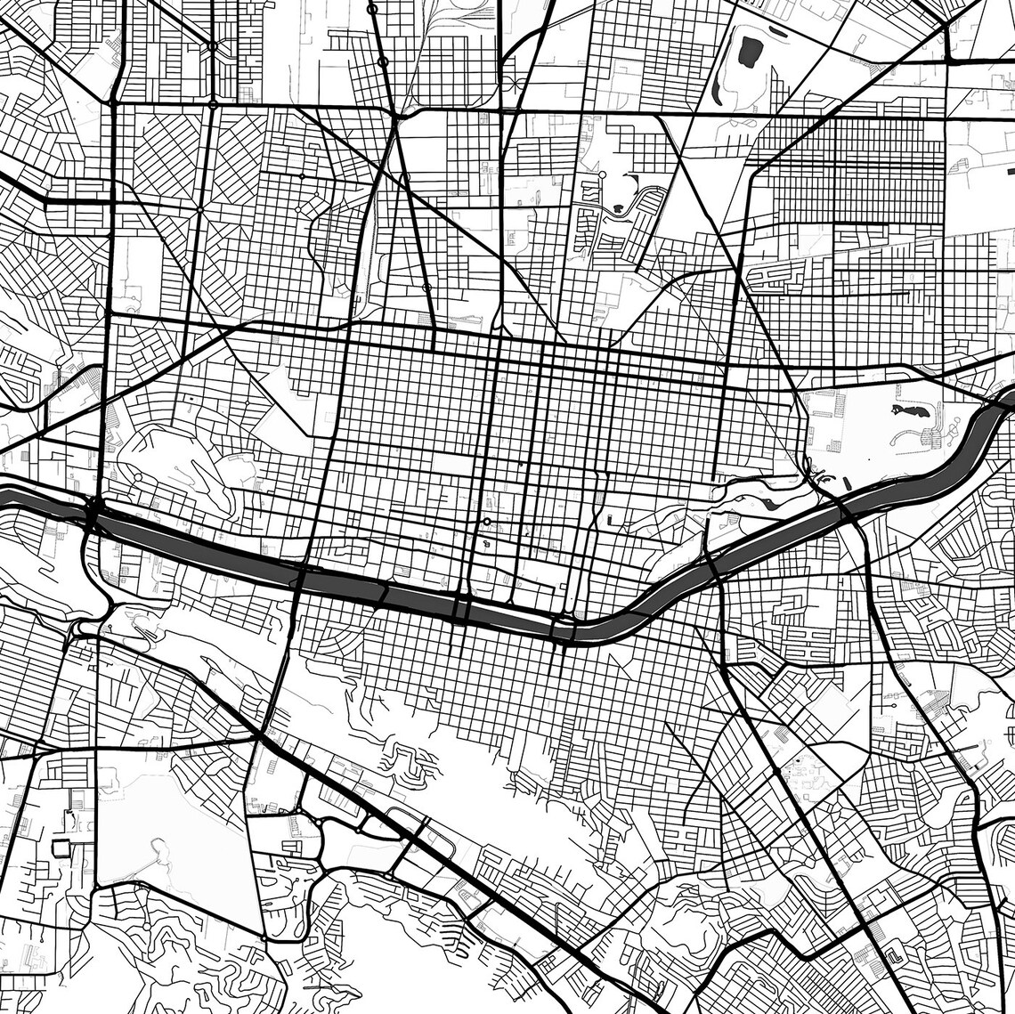 Monterrey Map Print, Monterrey Map Download, City Map Monterrey ...