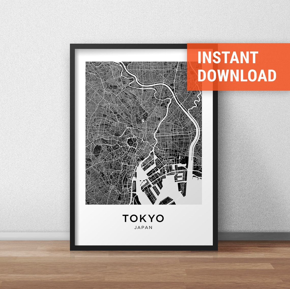 Tokyo Map Print Tokyo Map Download City Map Tokyo Tokyo - Etsy