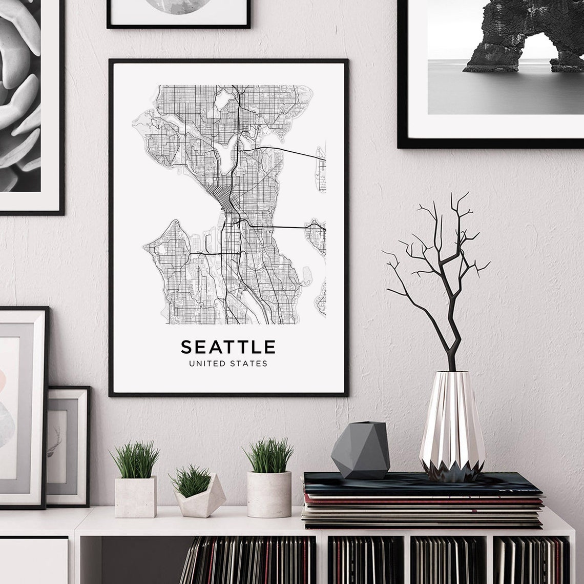 Seattle Map Print, Seattle Map Download, City Map Seattle, Seattle ...