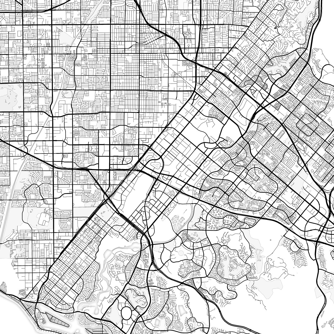 Orange County Map Print Orange County Map Download City Map - Etsy