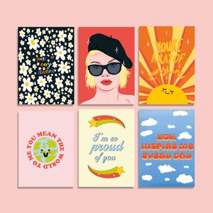 Set of 6 Positive Postcards | A6 Encouraging Postcard Pack ...