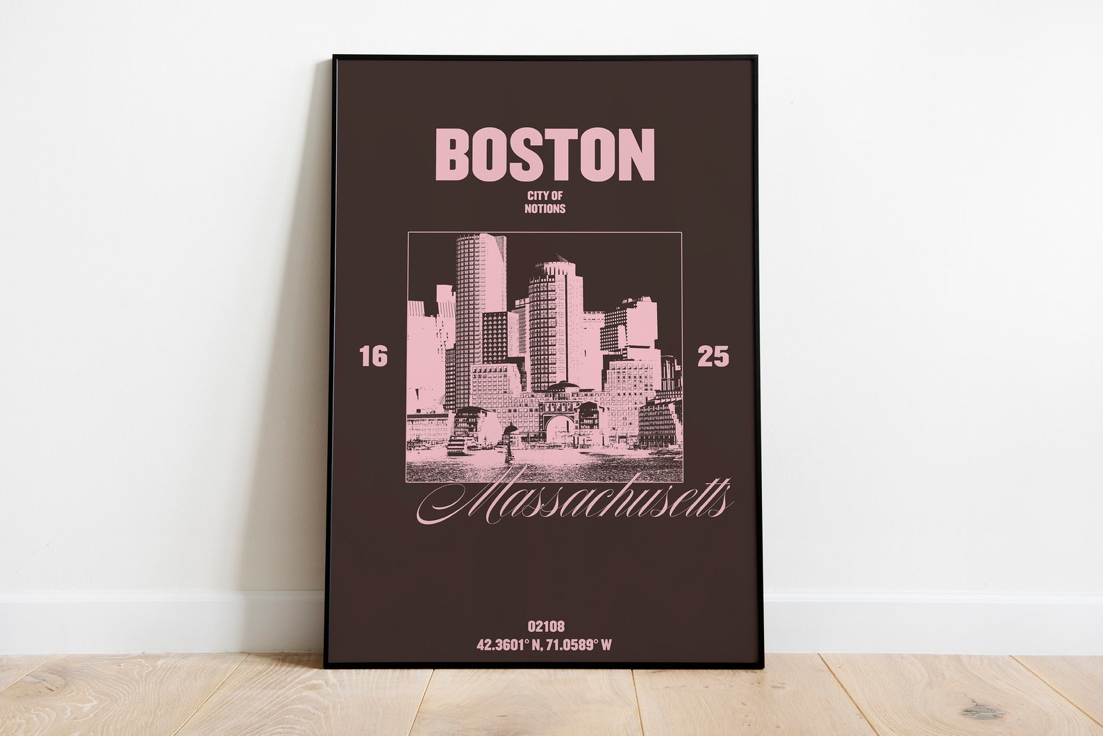 Boston Poster | Boston Print | Travel Poster | Boston Longitude ...