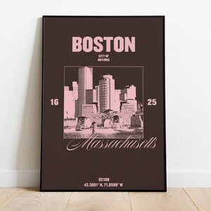 Boston Poster | Boston Print | Travel Poster | Boston Longitude ...