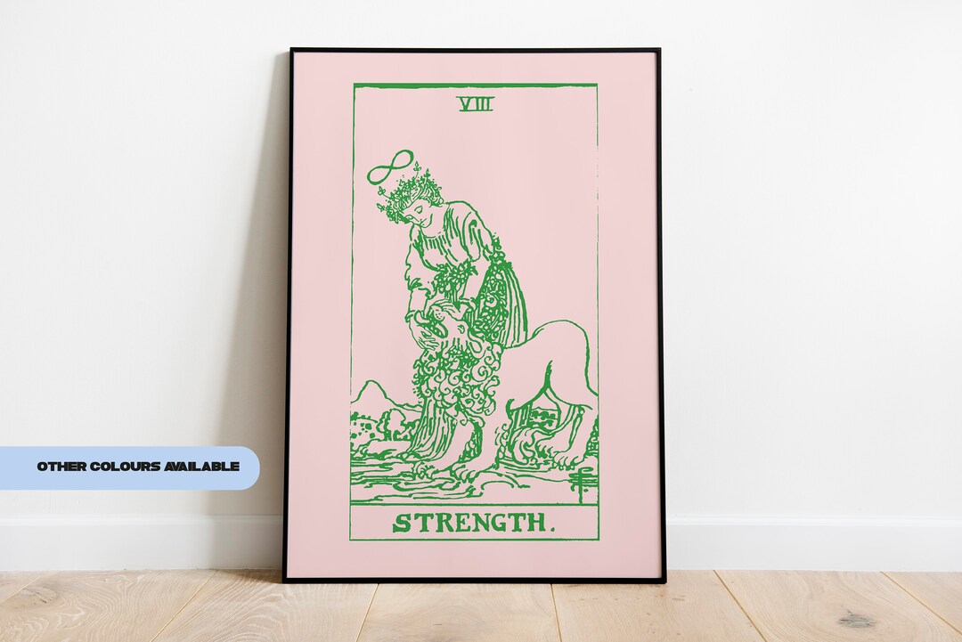 Leo Wall Art | Strength | Tarot Card Art Print | Illustration Print ...