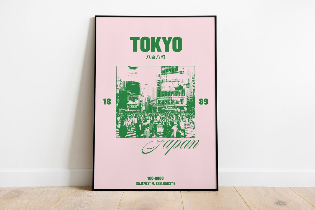 Tokyo Poster | Tokyo City Print | Travel Poster | Japan Longitude ...