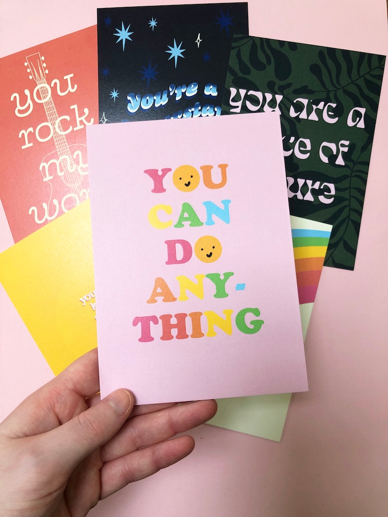 Set of 6 Words of Encouragement Postcards A6 Postivity - Etsy