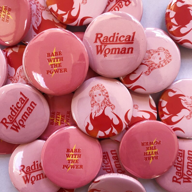 Radical Woman 38mm Badge Pink Feminist Button Badge | Etsy