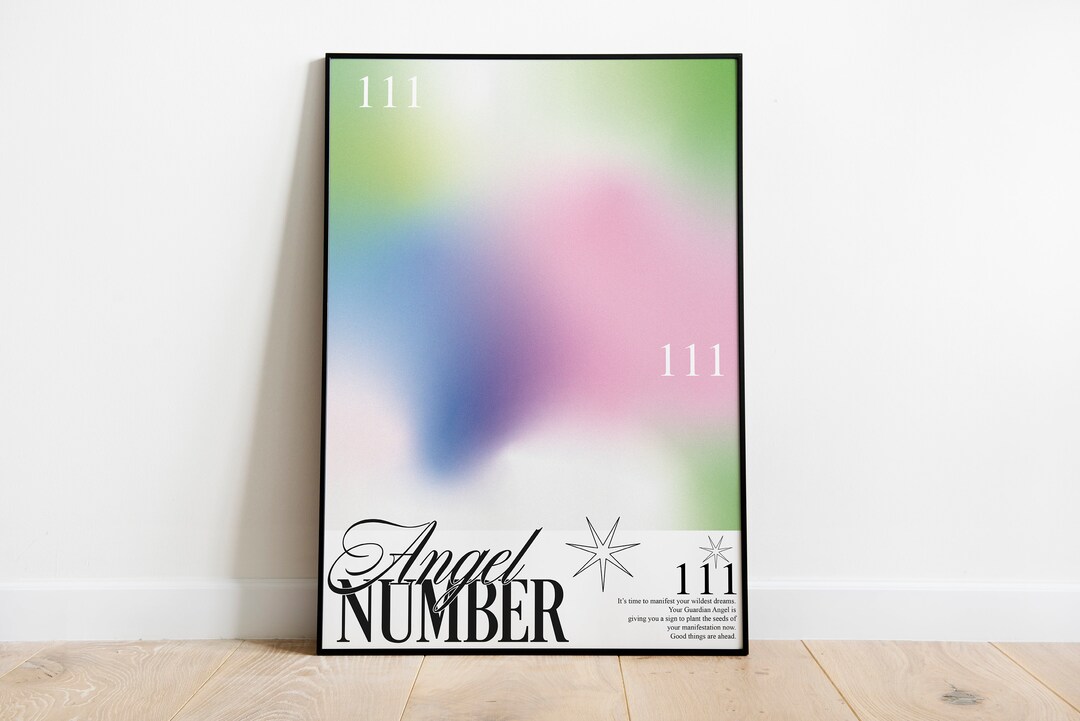 Angel Number Poster | Numerology Print | Aura Poster | Gradient Poster ...