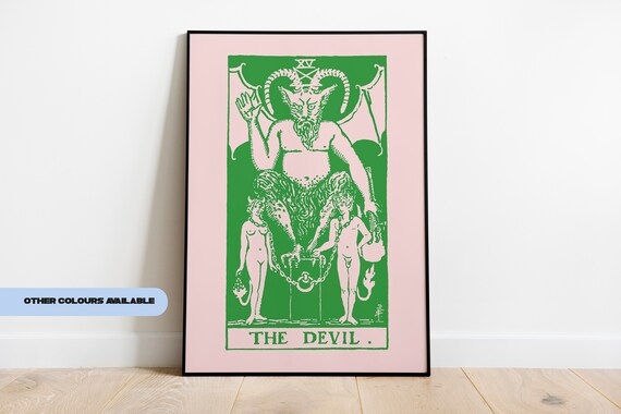 Capricorn Wall Art the Devil Tarot Card Art Print - Etsy