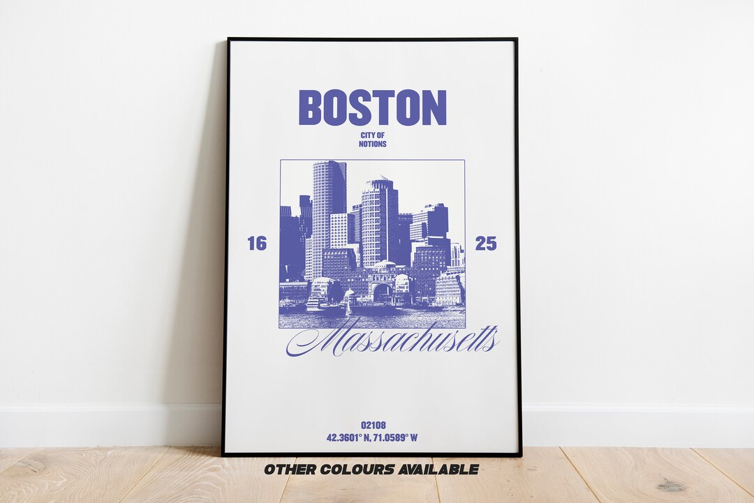 Boston Poster | Boston Print | Travel Poster | Boston Longitude ...