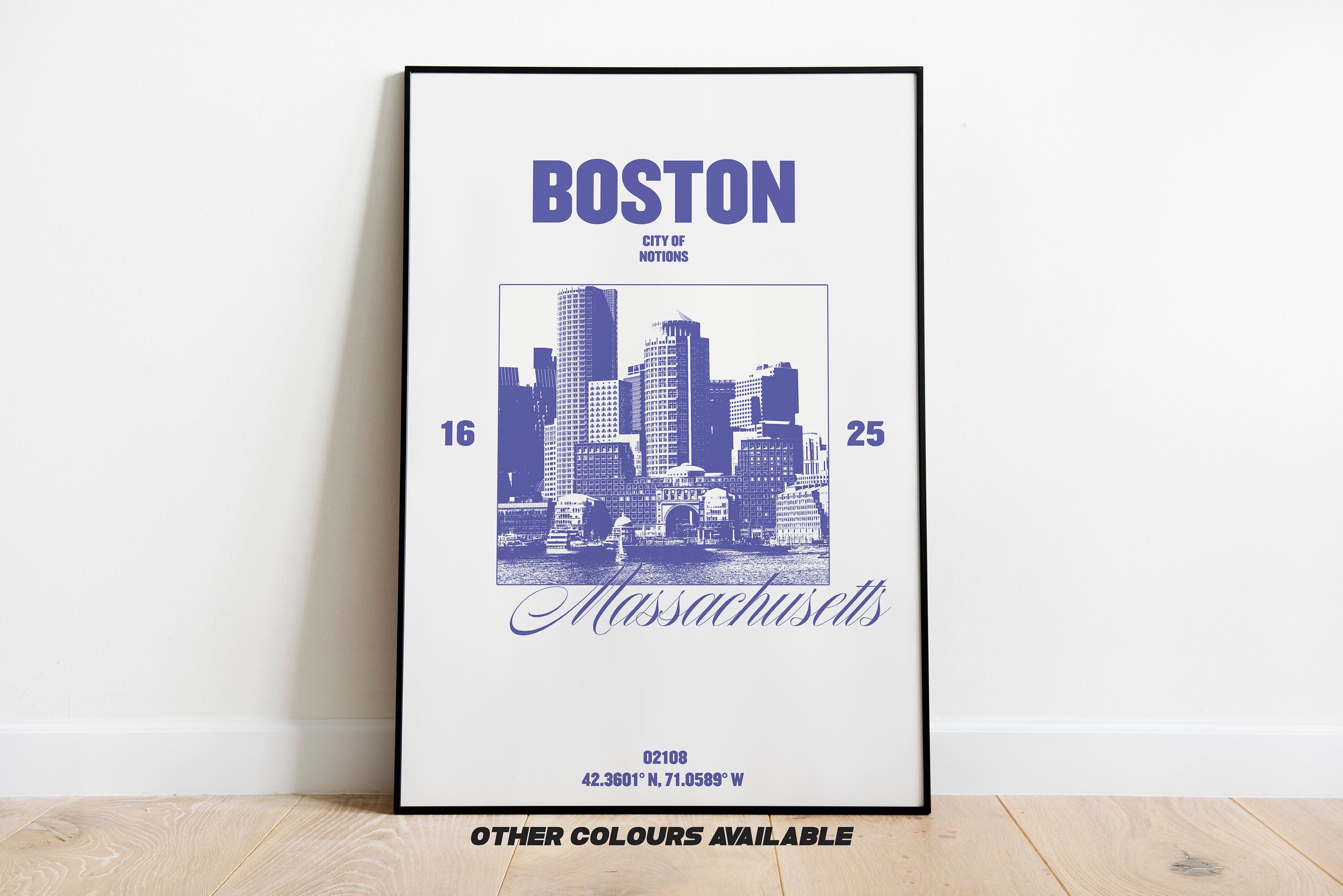 Boston Poster | Boston Print | Travel Poster | Boston Longitude ...