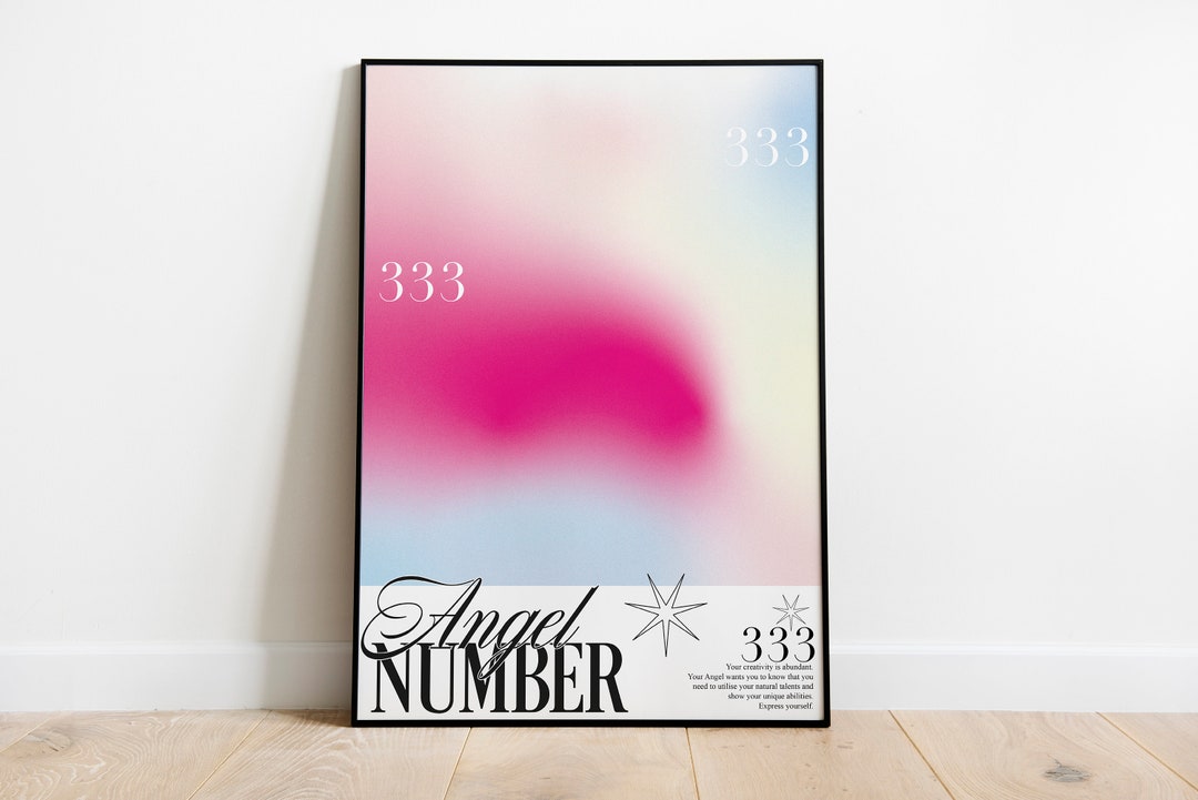 Angel Number Poster | Numerology Print | Aura Poster | Gradient Poster ...
