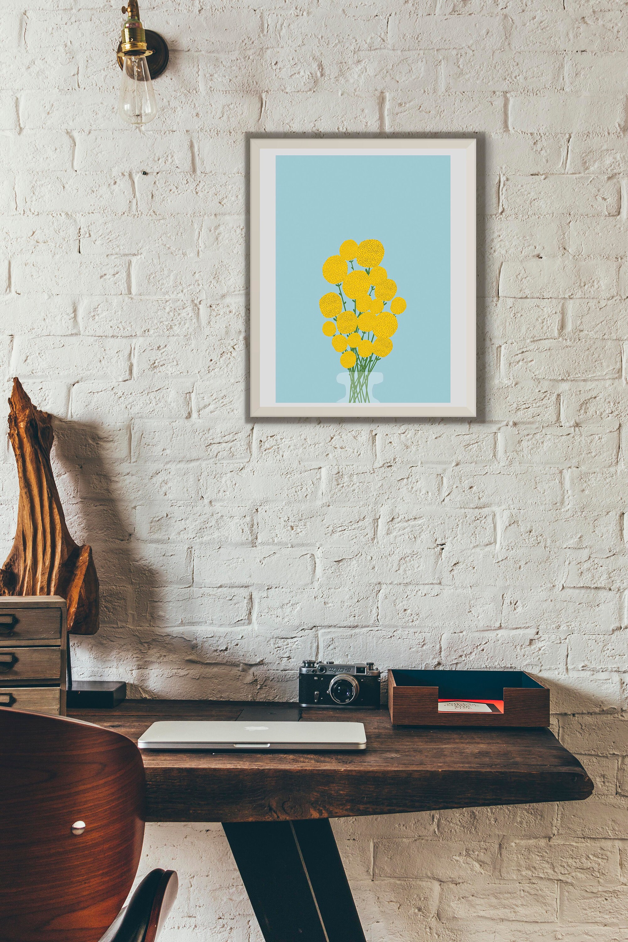 Billy Buttons Art Print Botanical Illustration Australian - Etsy