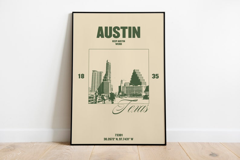 Austin Poster Texas Print Texas Travel Poster Austin - Etsy