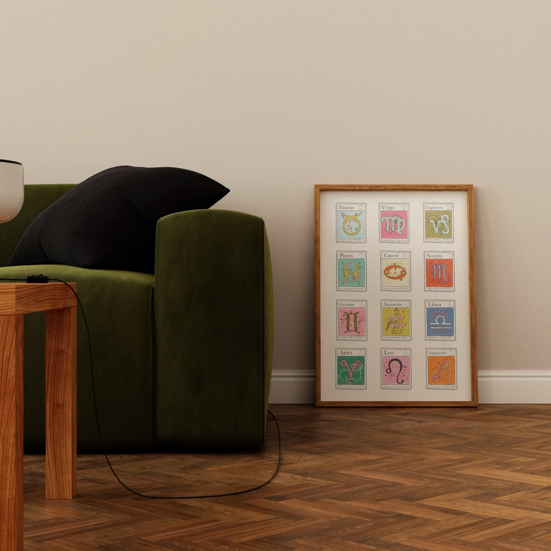 Zodiac Poster | Star Sign Print | Colourful Astrology Poster | Sun Sign ...