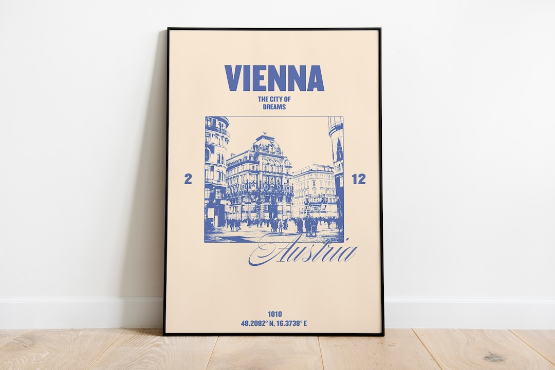 Vienna Poster | Vienna City Print | Travel Poster | Austria Longitude ...