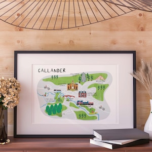 Callander Map - Illustrated Print - Gift for Scotland Lovers and ...