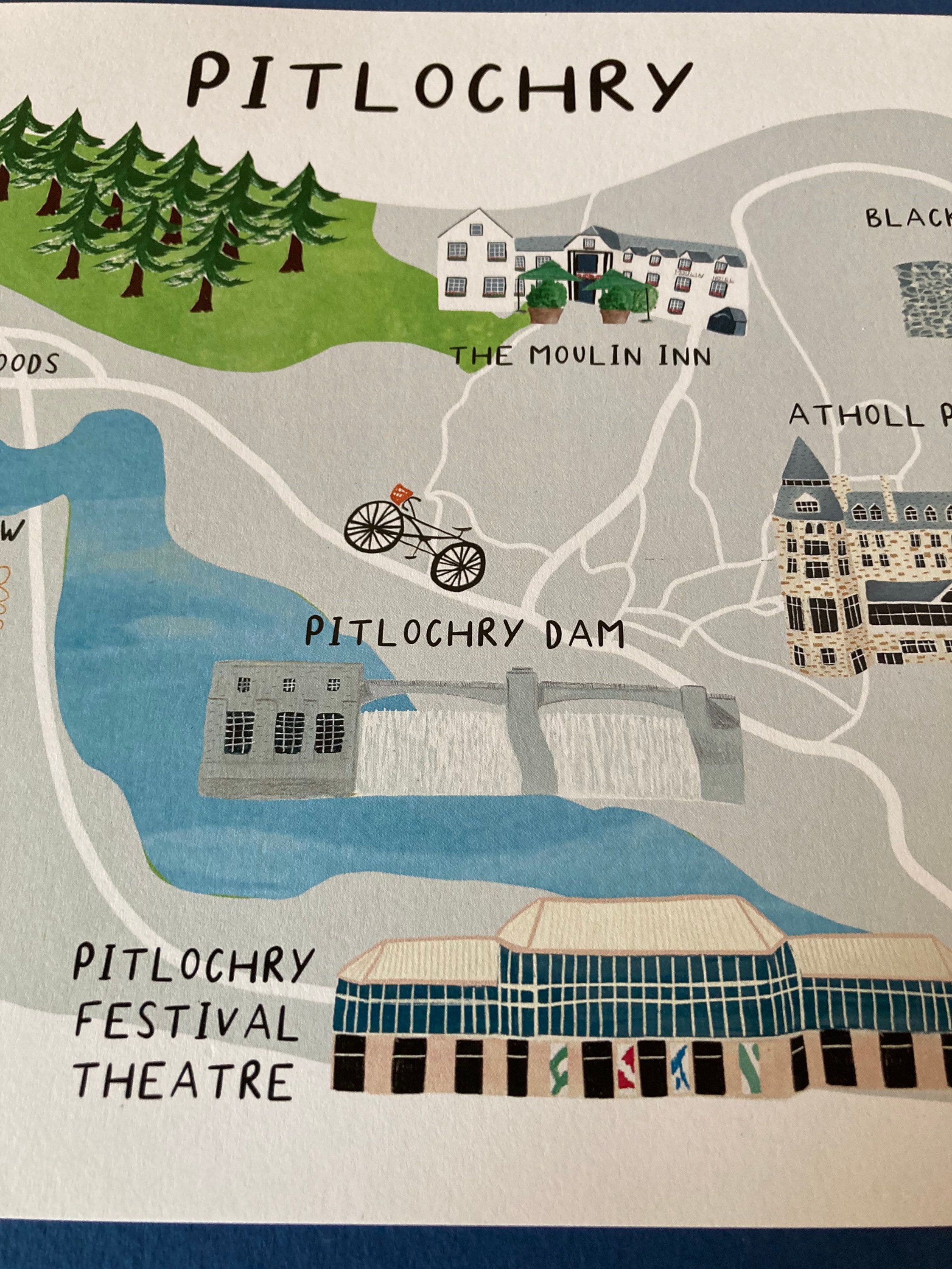 Pitlochry Map Illustrated Print Gift for Scotland Lovers - Etsy