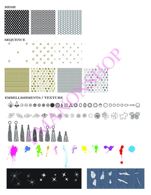 20+ Brushes Fashion Fabric Textures and Accessory Adobe Illustrator (AI ...
