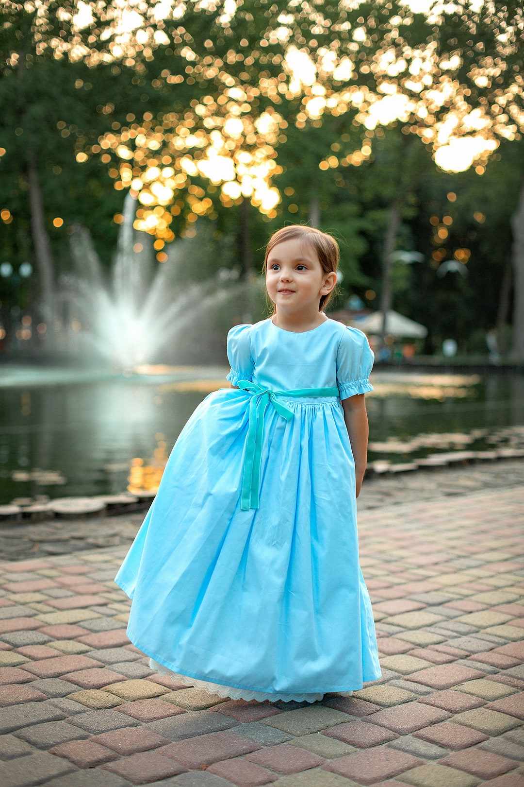 Wendy Darling Costume: Girls' Blue Cotton Dress - Etsy