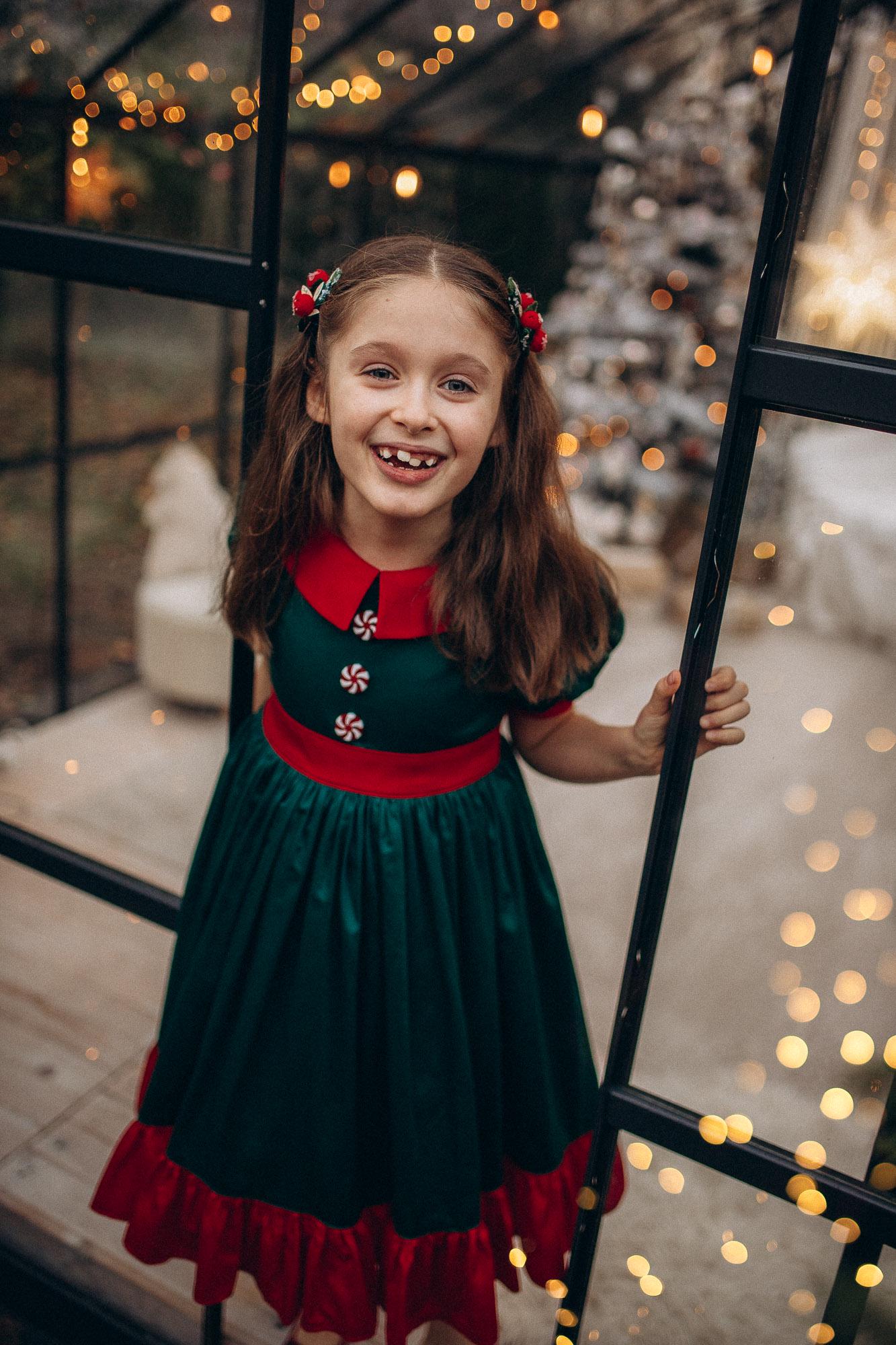 Green and Red Christmas Elf Costume With Collar, Christmas Character ...