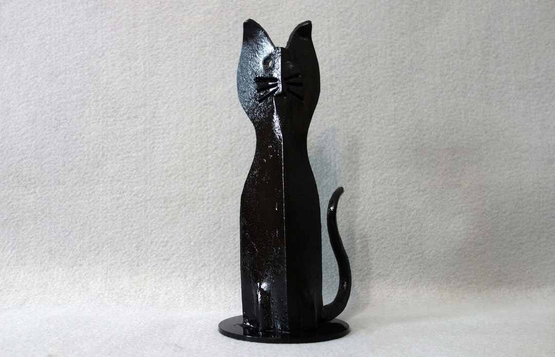 Hand Forged Iron Cat Candleholder - Etsy