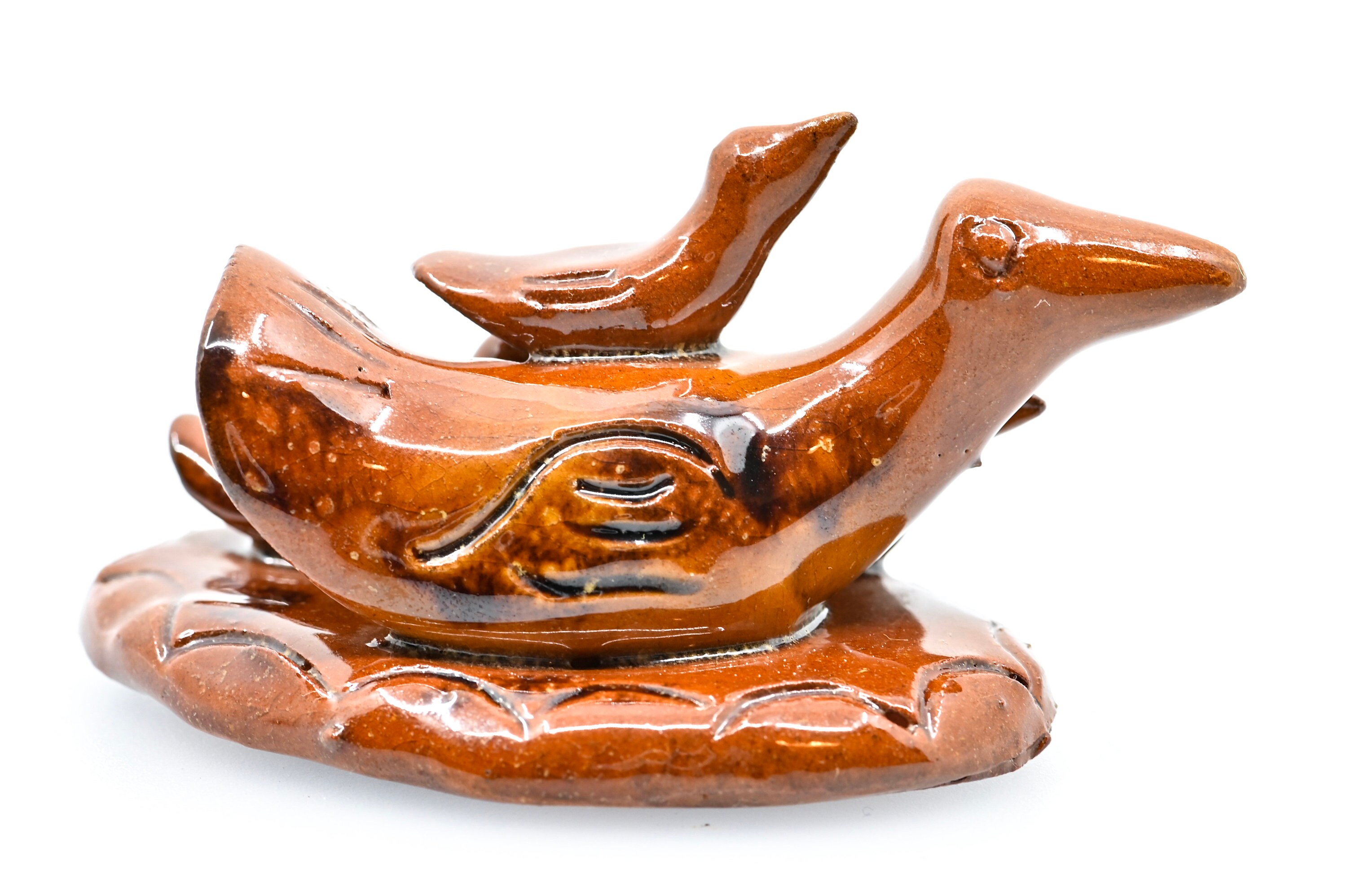 2 Pennsylvania Dutch Revival Redware Hen & Chicks | Etsy